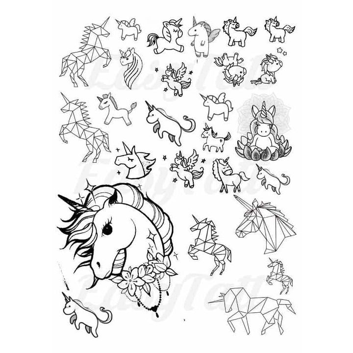 unicorn tattoos temporary